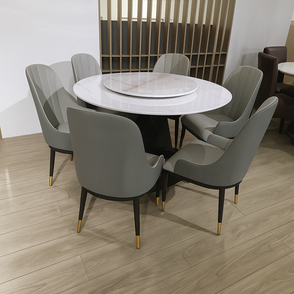 Modern Round Dining Set - First Class Furniture
