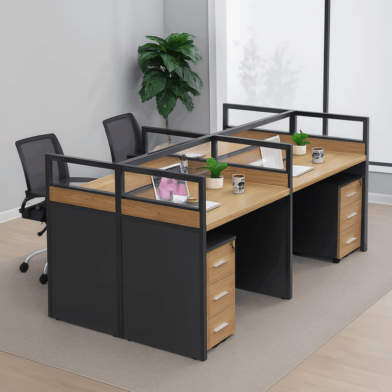 4-Way Office Workstation Desk - First Class Furniture